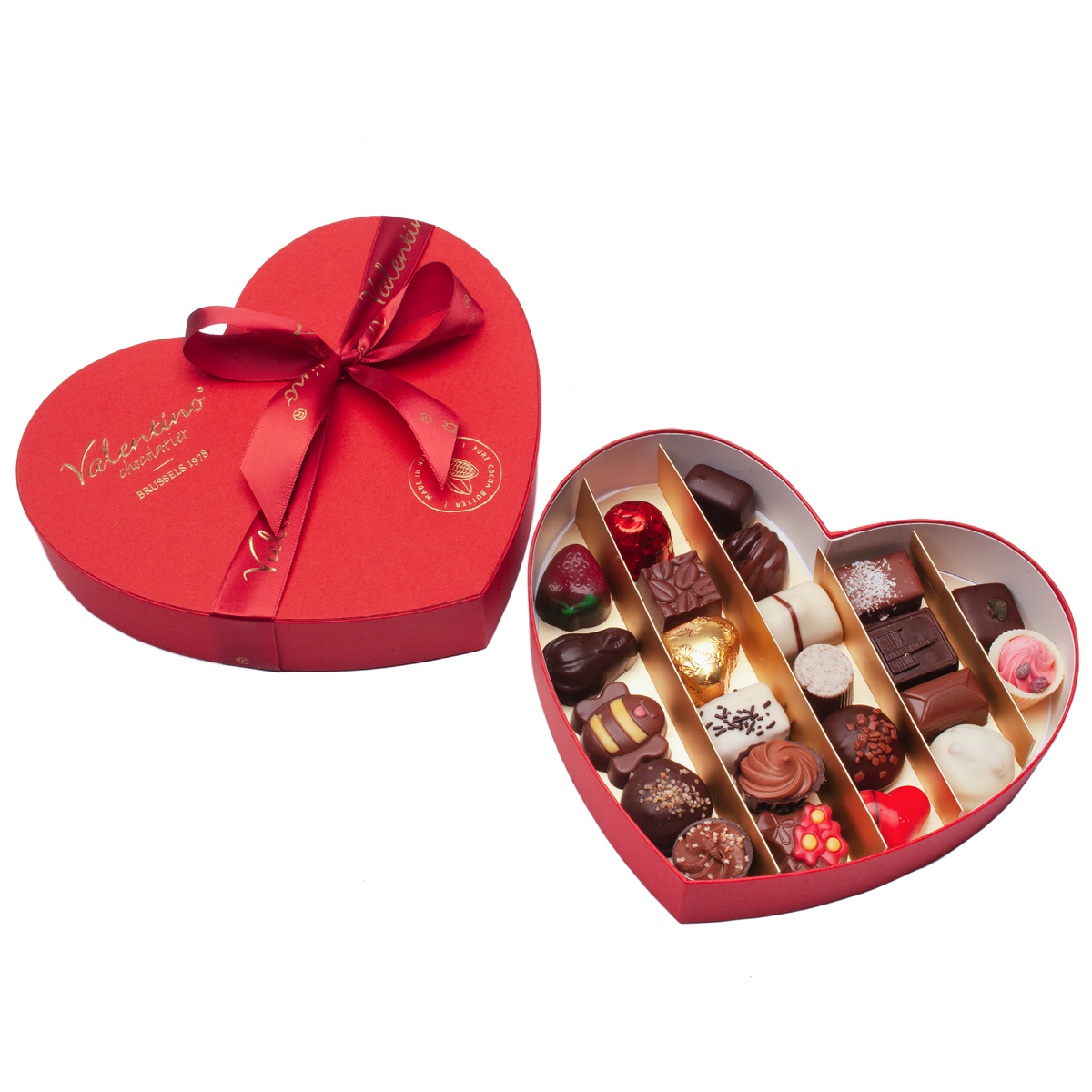 Belgian Chocolate GIft, Luxury Box Heart 340g – Valentino Chocolatier